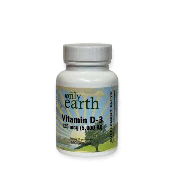 The Only Earth Vitamin D3 5000 IU 100 Softgels - The Only Earth